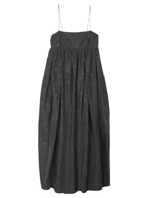 Cecilie Bahnsen Vilma Floral-jacquard A-line Midi Dress - Black