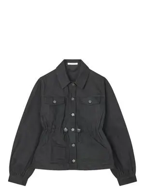 Cecilie Bahnsen Candida Drawstring Denim Jacket - Black