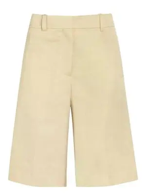 Another Tomorrow Belt-loop Tailored Shorts - Neutrals