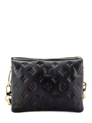 LOUIS VUITTON Coussin Bb Monogram Embossed Lambskin Crossbody Bag - Black