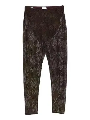Andamane Loli Lace-pattern Cropped Leggings - Brown
