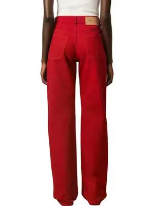 AMI Paris Large Fit Cotton Jeans - Red