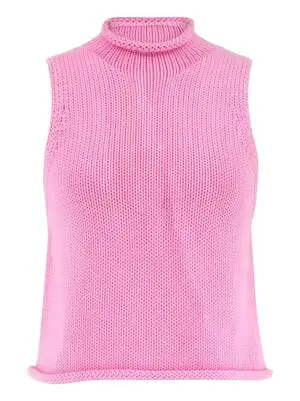 Sablyn Giada Roll-neck Tank Top - Pink
