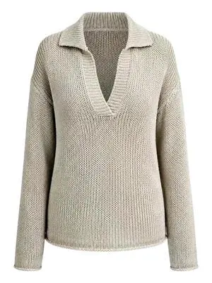 Vince Coated Cord Sweater - Neutrals