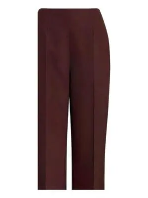 Alberta Ferretti Burgundy Pressed Crease Straight Leg Trousers - Red