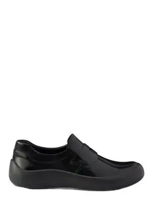 Prada Brushed Leather Loafers - Black