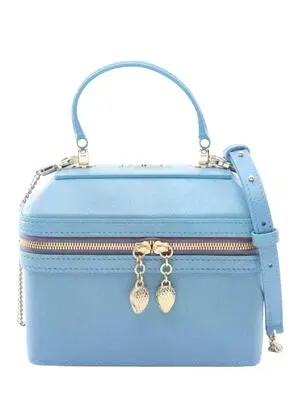 BVLGARI Serpenti Forever Vanity Bag Satchel In Grained Calfskin - Blue