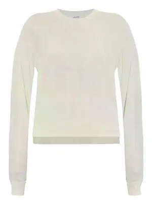 JIL SANDER Side Slit Fine Knit Sweater - Neutrals
