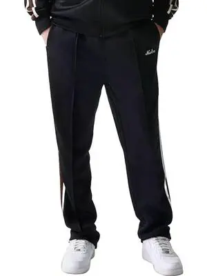 New Era Logo-embroidered Side-stripe Track Pants - Black
