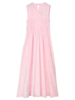 Cecilie Bahnsen Christy Smocked Waist Maxi Dress - Pink