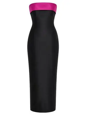 Badgley Mischka Strapless Bow Detail Maxi Dress - Black