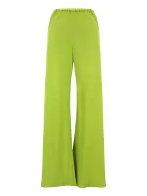 Sablyn Naomi Silk Bias-cut Trousers - Green