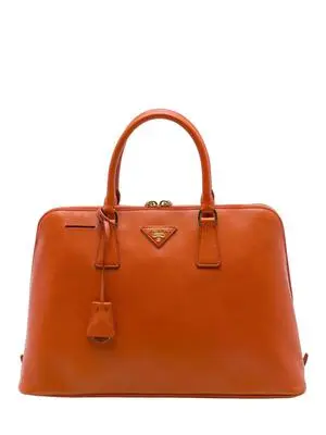 Prada Saffiano Lux Promenade Satchel - Orange