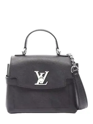 LOUIS VUITTON Louis Vuitton Grained Calfskin Mini Lockme Ever Satchel Black