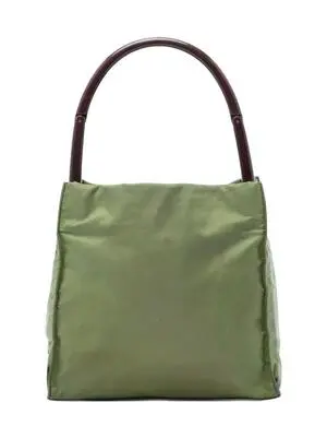 Prada Tessuto Enamel Top Handle Bag - Green