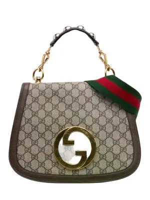 Gucci Gg Supreme Blondie Top Handle Satchel - Neutrals