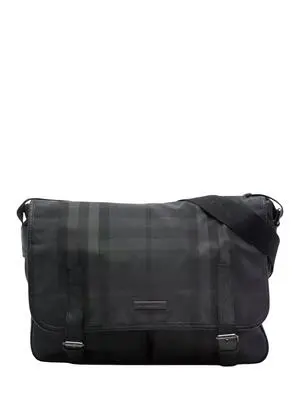 Burberry Smoke Check Nylon Messenger Bag - Grey