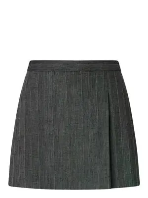 Pinko PINKO Pinstripe Pleated Mini Skirt Grey