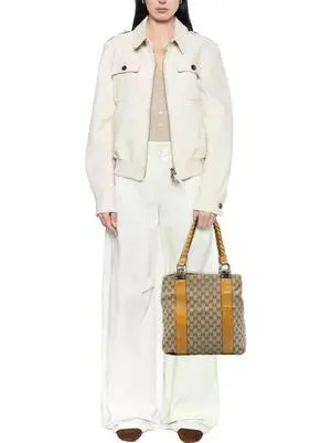 Gucci Gg Canvas Bamboo Tote Bag - Neutrals