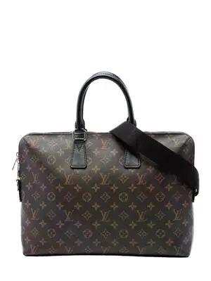 LOUIS VUITTON Monogram Macassar Porte Documents Jour Business Bag - Brown
