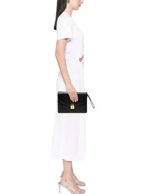Gucci 20th Century Calfskin Interlocking G Padlock Wristlet Clutch Bag - Black