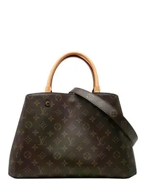LOUIS VUITTON Monogram Montaigne Mm Satchel - Brown