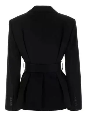 LANVIN Belted Long-sleeve Blazer - Black