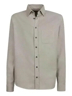 Sease Button-down Chest-pocket Shirt - Grey