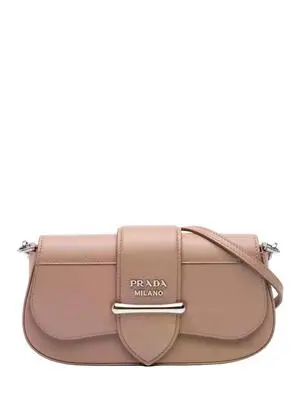 Prada Saffiano And City Calf Sidonie Crossbody Bag - Brown