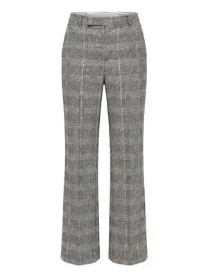 Patrizia Pepe Check-pattern Tailored Trousers - Grey