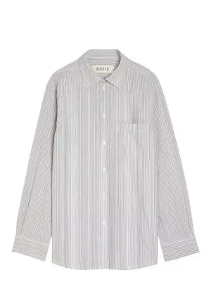 RÓHE Striped Cotton Shirt - White