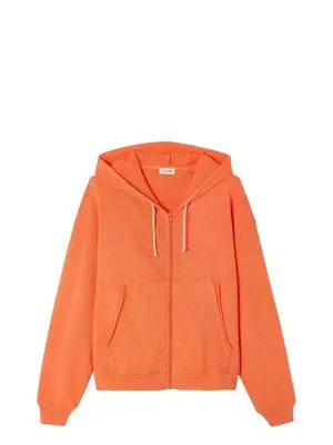 American Vintage Zip-up Raw-edge Hoodie - Orange