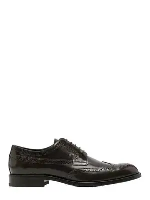 TOD'S Brogue Detail Leather Derby Shoes - Brown
