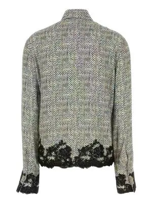 Ermanno Scervino Lace-trim Herringbone Shirt - Grey