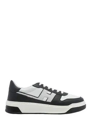 Hogan Panelled Leather Sneakers - Black