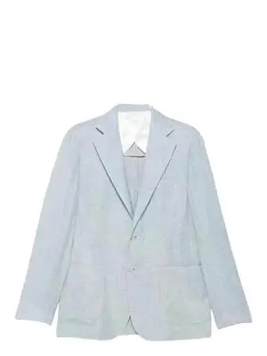 BARBA NAPOLI Notched-lapel Single-breasted Blazer - Blue