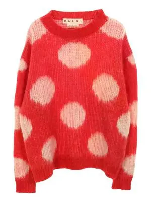 Marni Marni Fuzzy Wuzzy Mohair Polka Dot Sweater Red