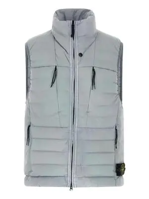 Stone Island Quilted Badge Logo Vest - Grey