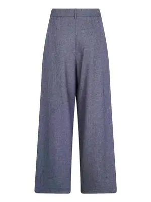 DRHOPE Pleated Wide-leg Palazzo Pants - Grey