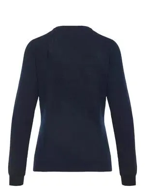 BARBA NAPOLI Crew Neck Fine Knit Sweater - Blue