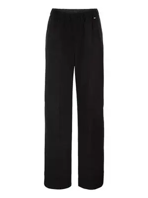 Herno Flannel-effect Knitted-trim Trousers - Black