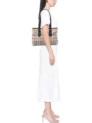 Burberry Haymarket Check Coated Canvas Tote Bag - Neutrals