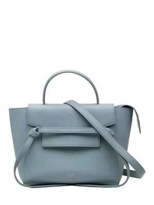 Celine Micro Grained Calfskin Belt Bag Satchel - Blue