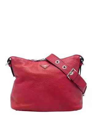 Prada Vitello Daino Shoulder Bag - Red