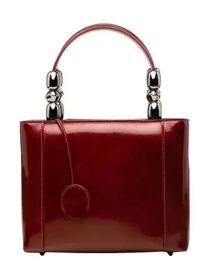 Dior Patent Malice Pearl Satchel - Red