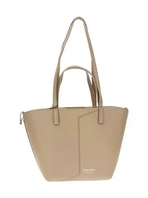Emporio Armani Emporio Armani Logo-Print Leather Shoulder Bag Neutrals