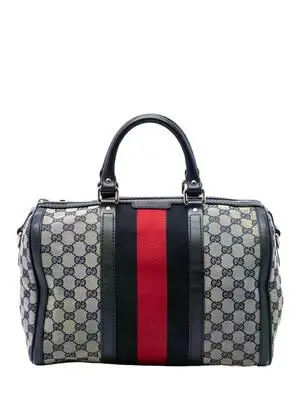Gucci Medium Gg Canvas Web Joy Boston Bag Satchel - Neutrals