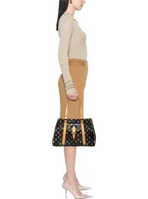 LOUIS VUITTON Monogram Multicolore Aurelia Mm Tote Bag - Black