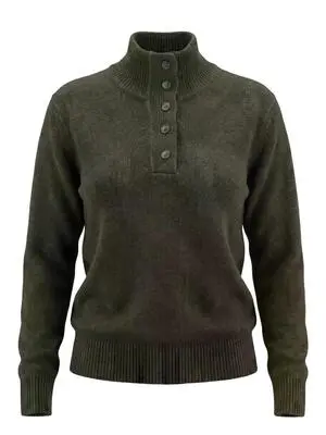 NILI LOTAN High-neck Button-placket Sweater - Green