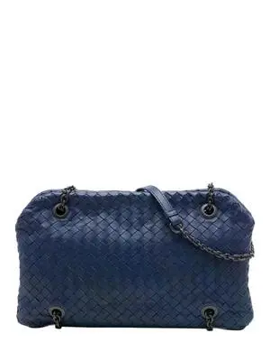 Bottega Veneta Nappa Intrecciato Duo Shoulder Bag - Blue